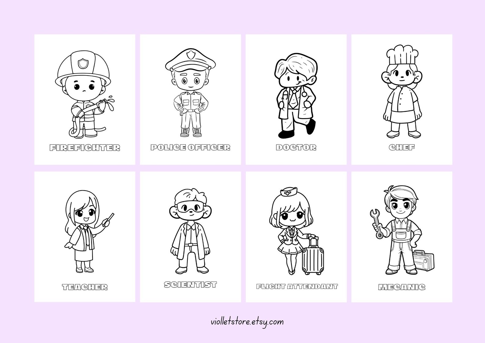 Professions Coloring Pages for Kids – 20 Career Worksheets, Educational ...
