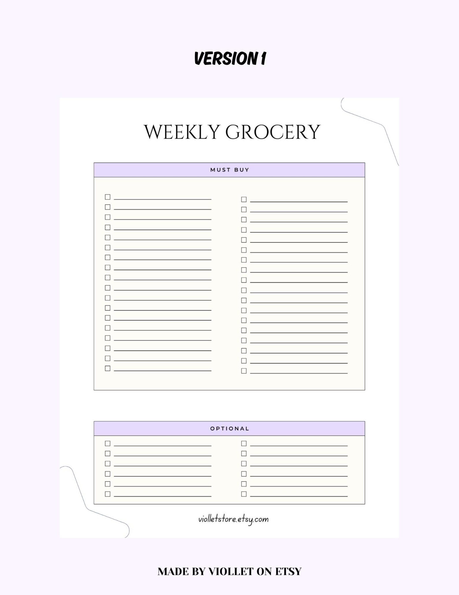 Editable Grocery List Printable Shopping List Printable Grocery ...
