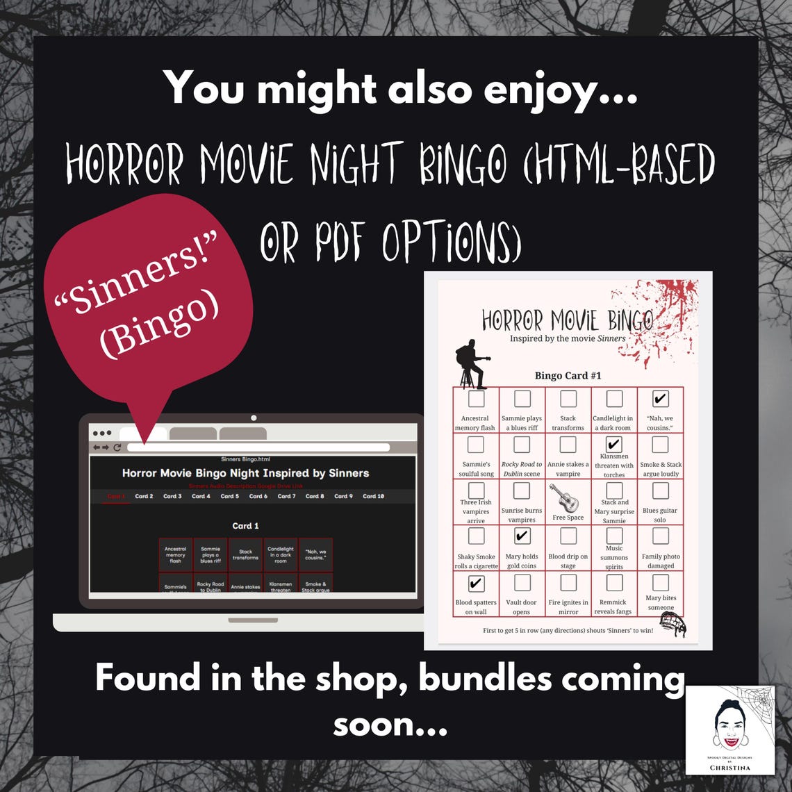 Drinking Game Scary Horror Movie Inspired Accessible Design (PDF ...