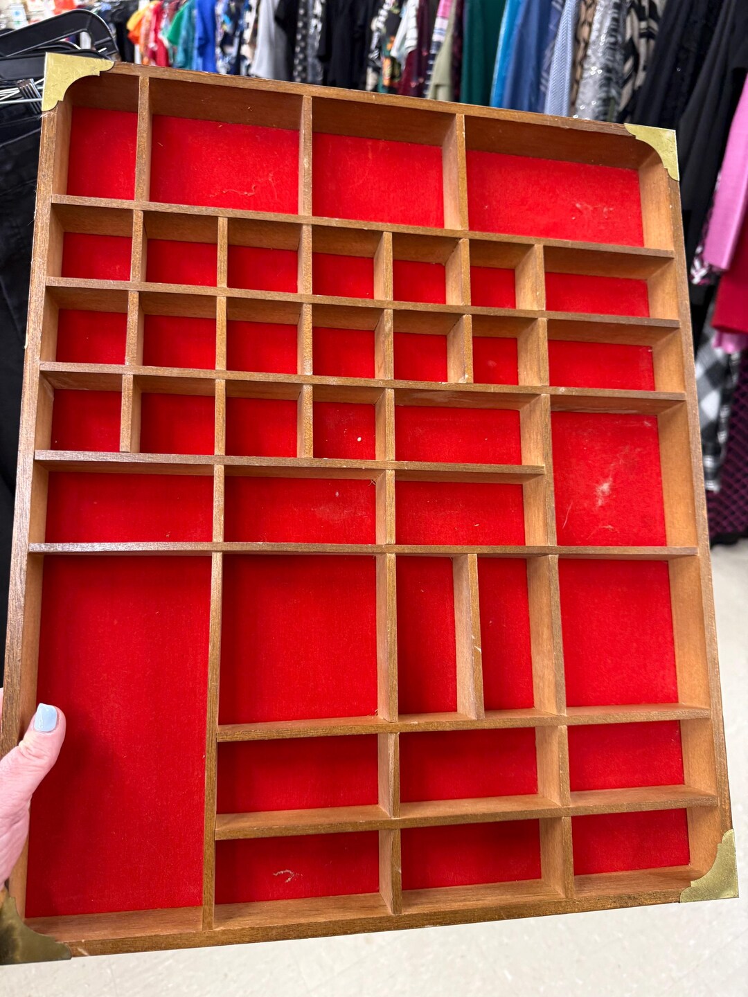Large Printer Tray Letterpress Drawer 1950s Trinket Shelf Box Red ...