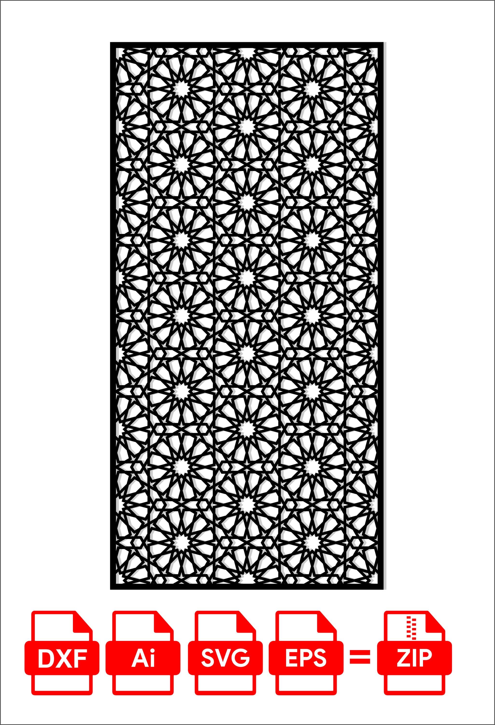 Islamic Geometric Star Jali Panel: Laser Cut CNC Files (digital ...