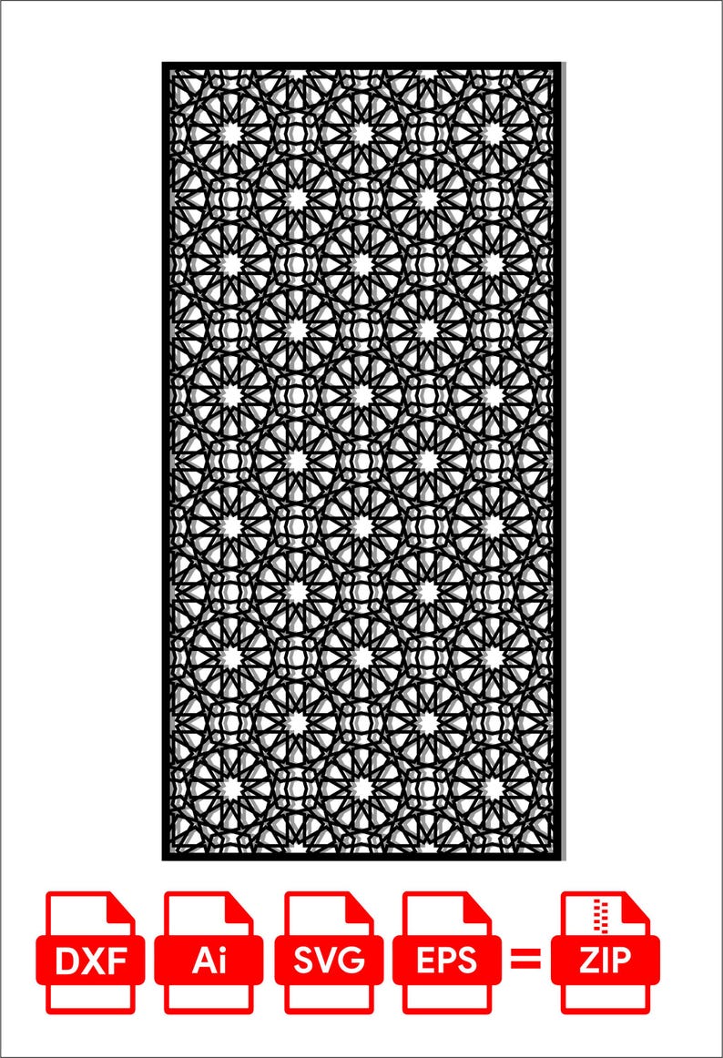 Islamic Geometric Star Jali Panel: Laser Cut CNC Files (digital ...