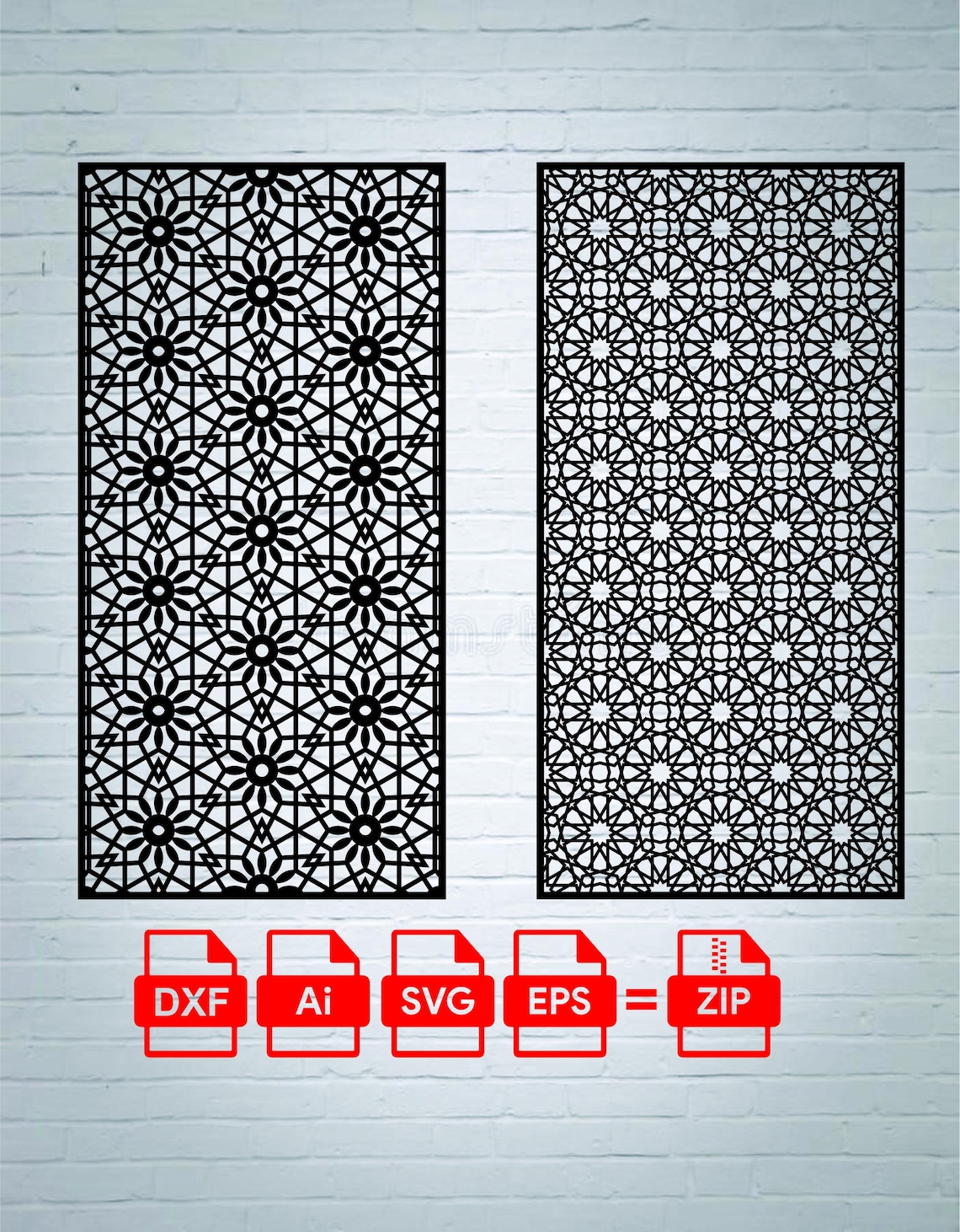 Islamic Geometric Star Jali Panel: Laser Cut CNC Files (digital ...