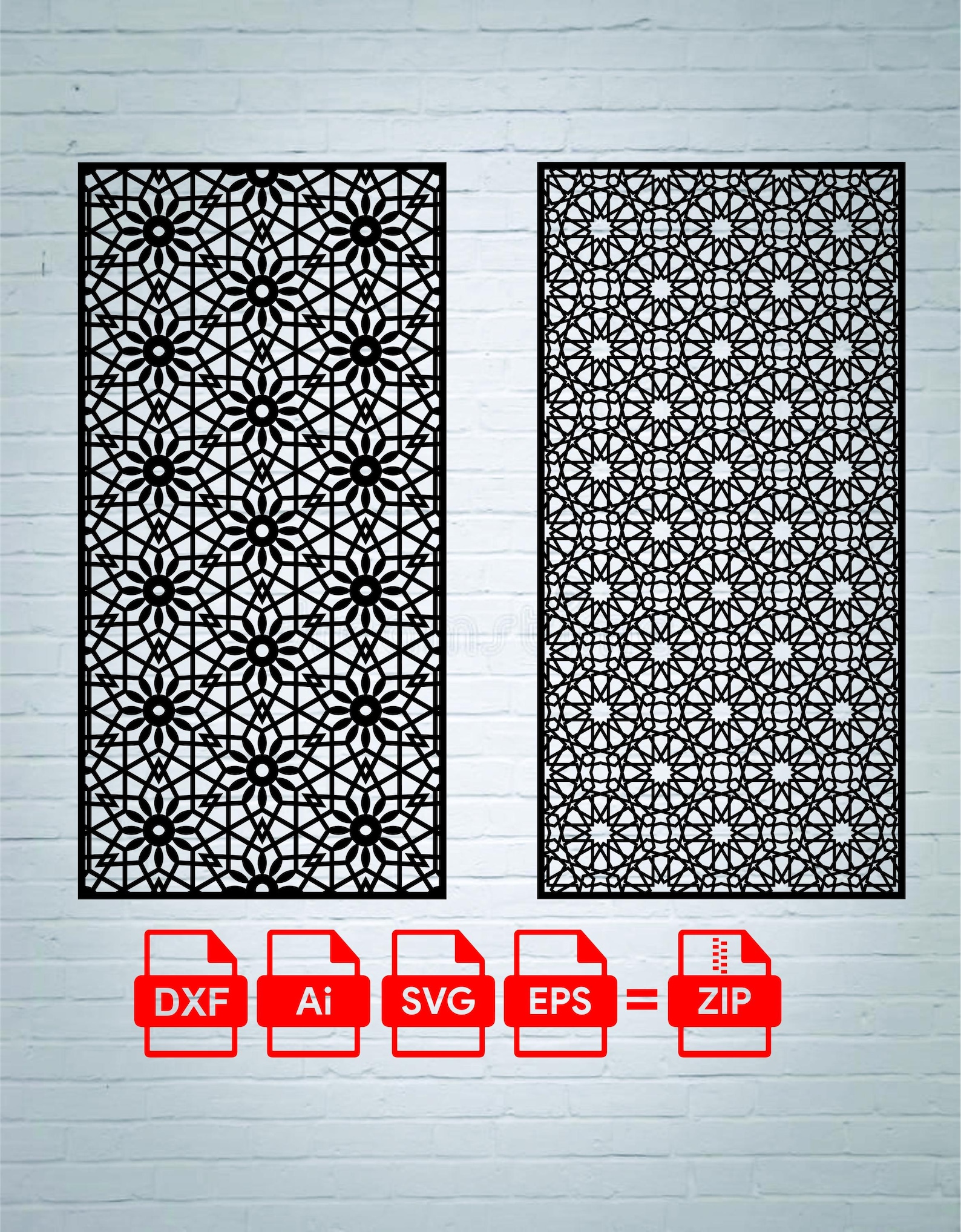 Islamic Geometric Star Jali Panel: Laser Cut CNC Files (digital ...