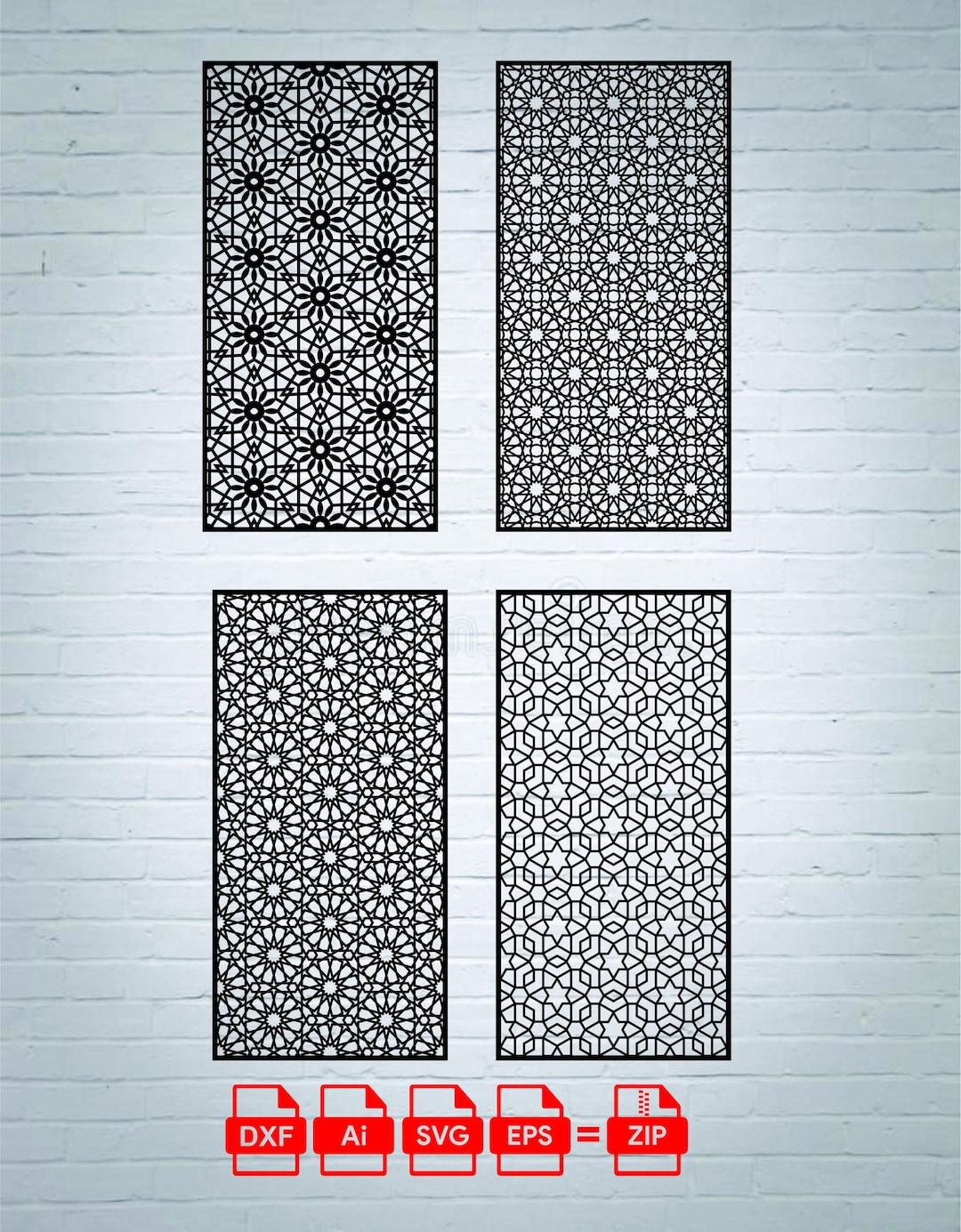 Islamic Geometric Star Jali Panel: Laser Cut CNC Files (digital ...