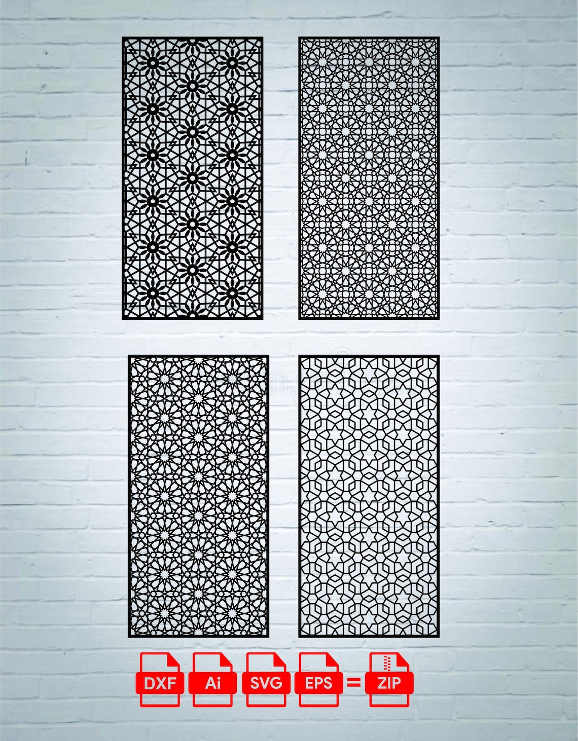 Islamic Geometric Star Jali Panel: Laser Cut CNC Files (digital ...