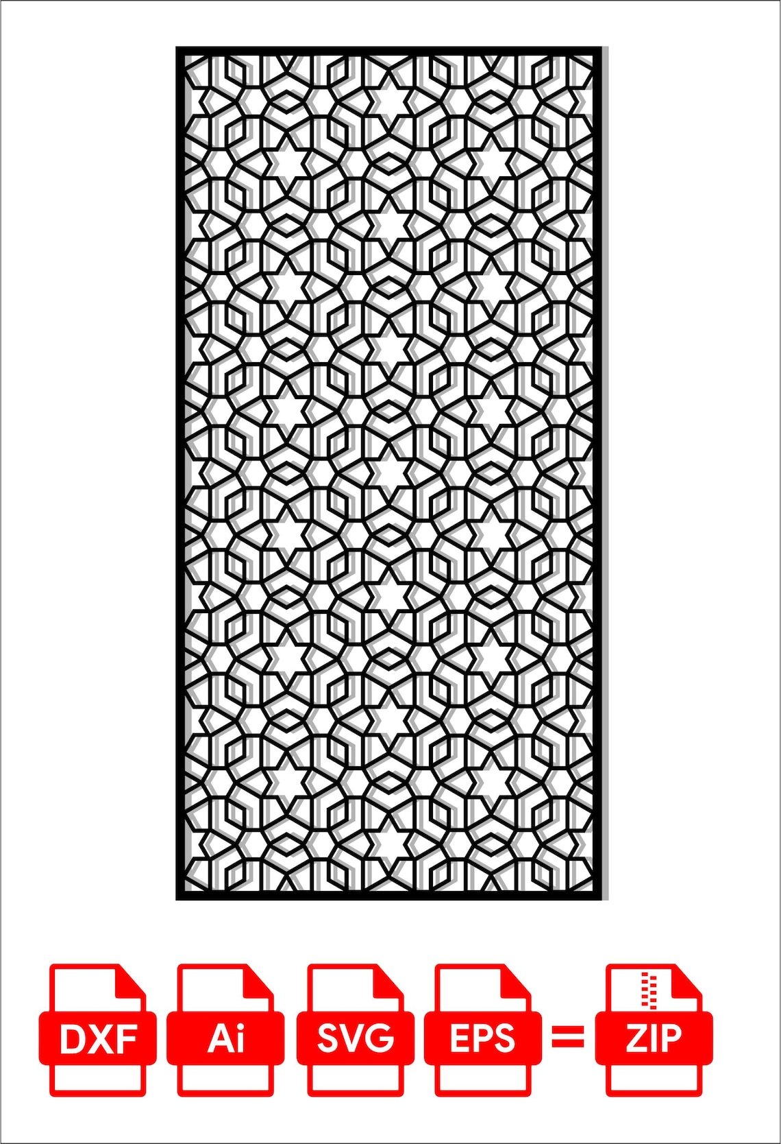 Islamic Geometric Star Jali Panel: Laser Cut CNC Files (digital ...
