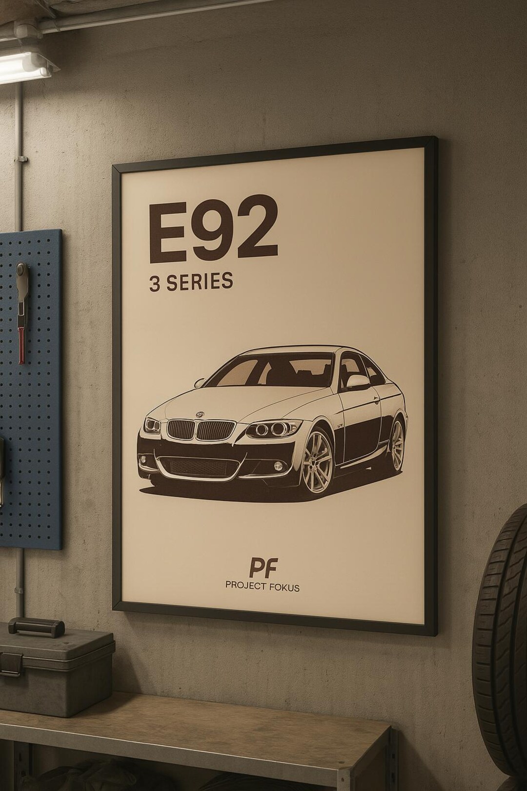 BMW E92 M3 Poster | Digital Car Print Wall Art | Project Fokus ...