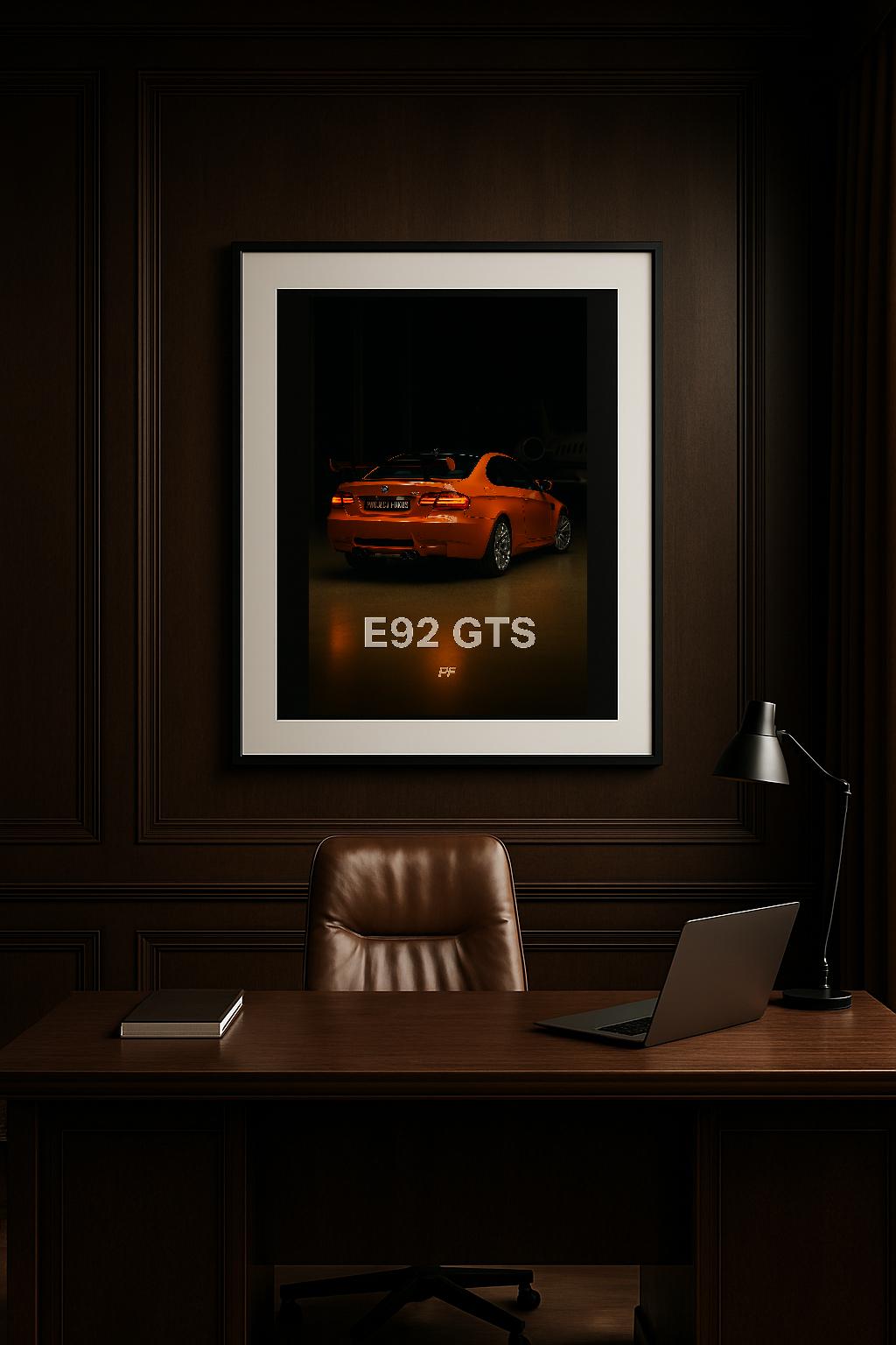 BMW E92 M3 GTS Poster – Fire Orange Rear View Wall Art | Digital Car ...