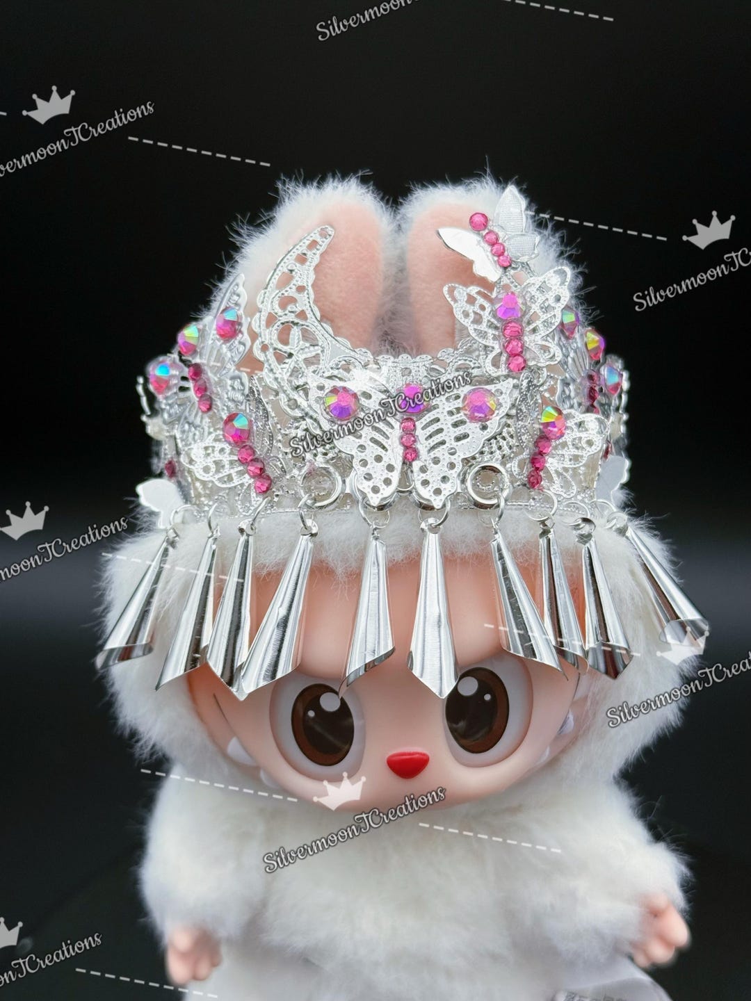 Hmong Silver Crown for Labubu or Skullpanda and Handmade Doll Headpiece ...