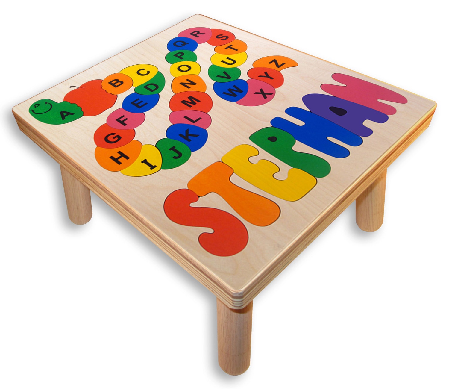 Name Puzzle Stool Alphabet ABC - Etsy