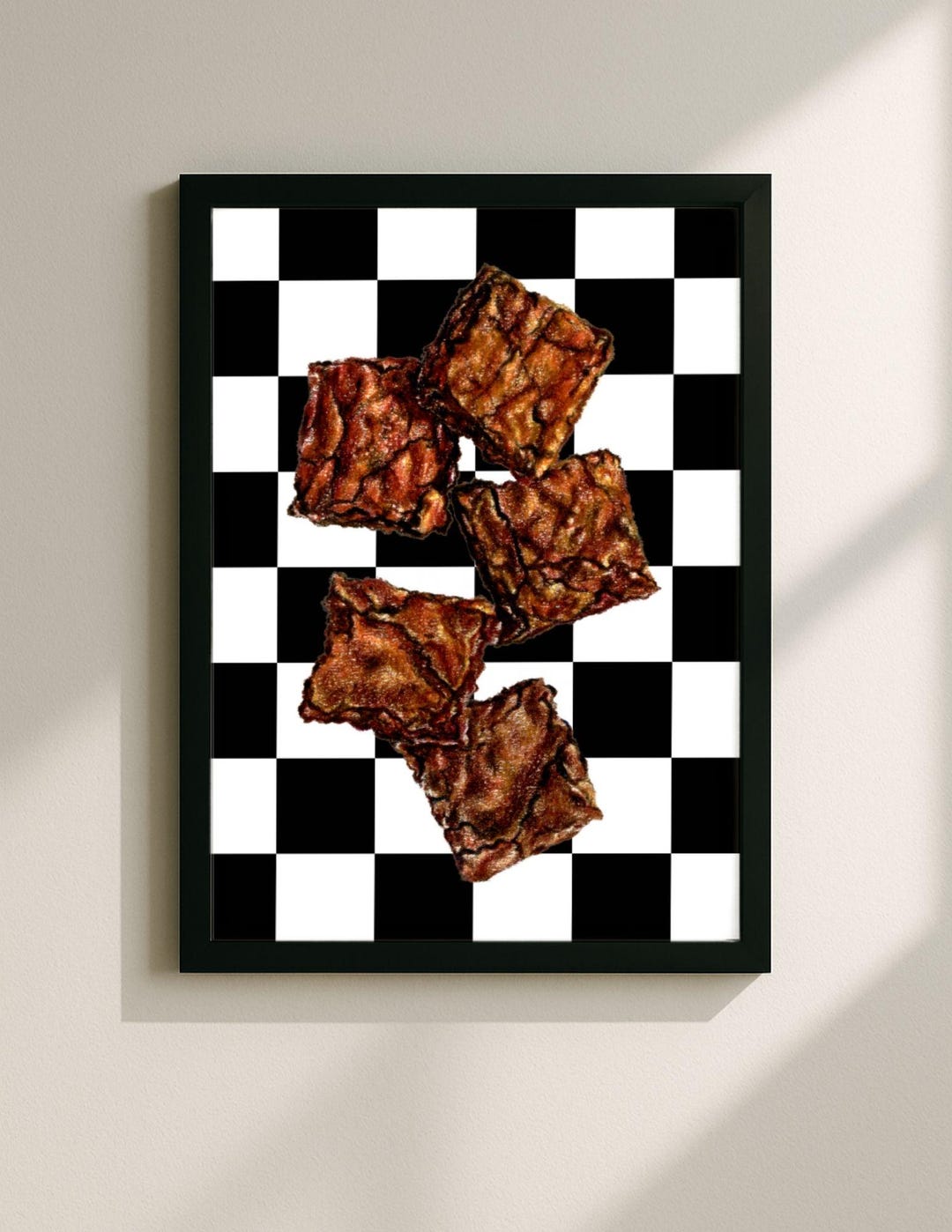 Brownie Art Print – Realistic Chocolate Dessert Wall Art With ...