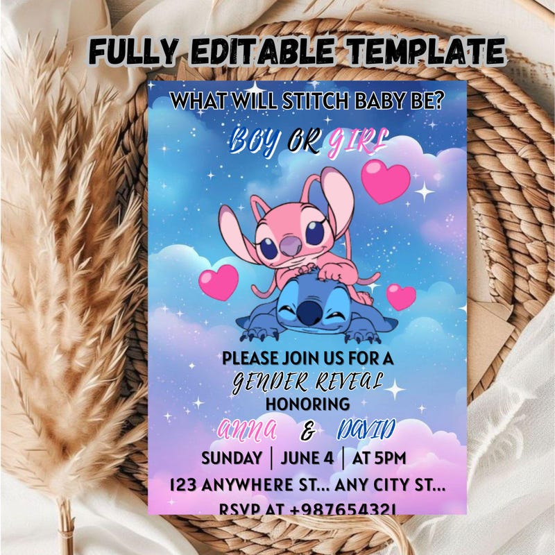 Lilo and Stitch Gender Reveal - Etsy