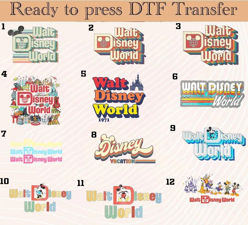 Disney Walt Disney World Dtf Transfer, the Most Magical Place on Earth ...