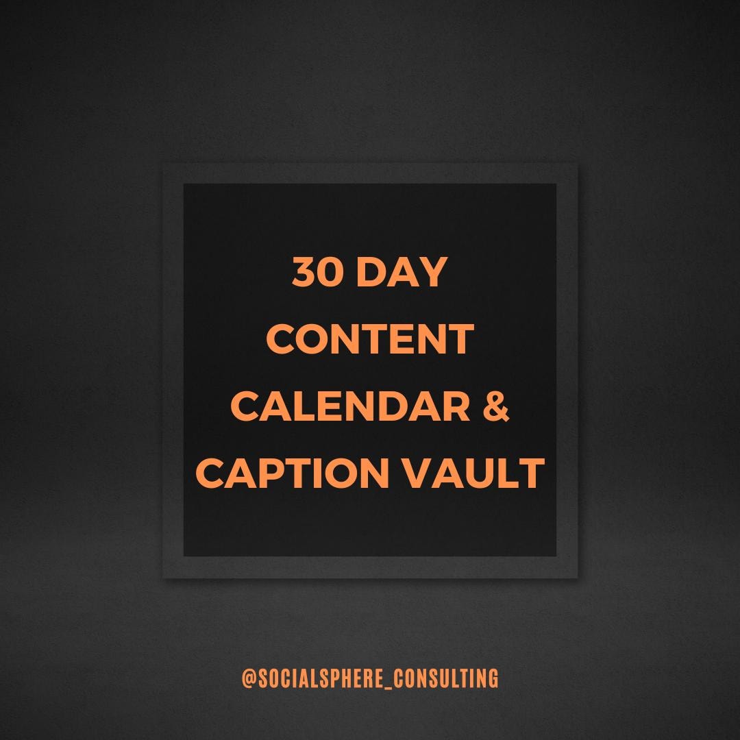 30-day Content Calendar & Caption Vault (by Industry) - Etsy