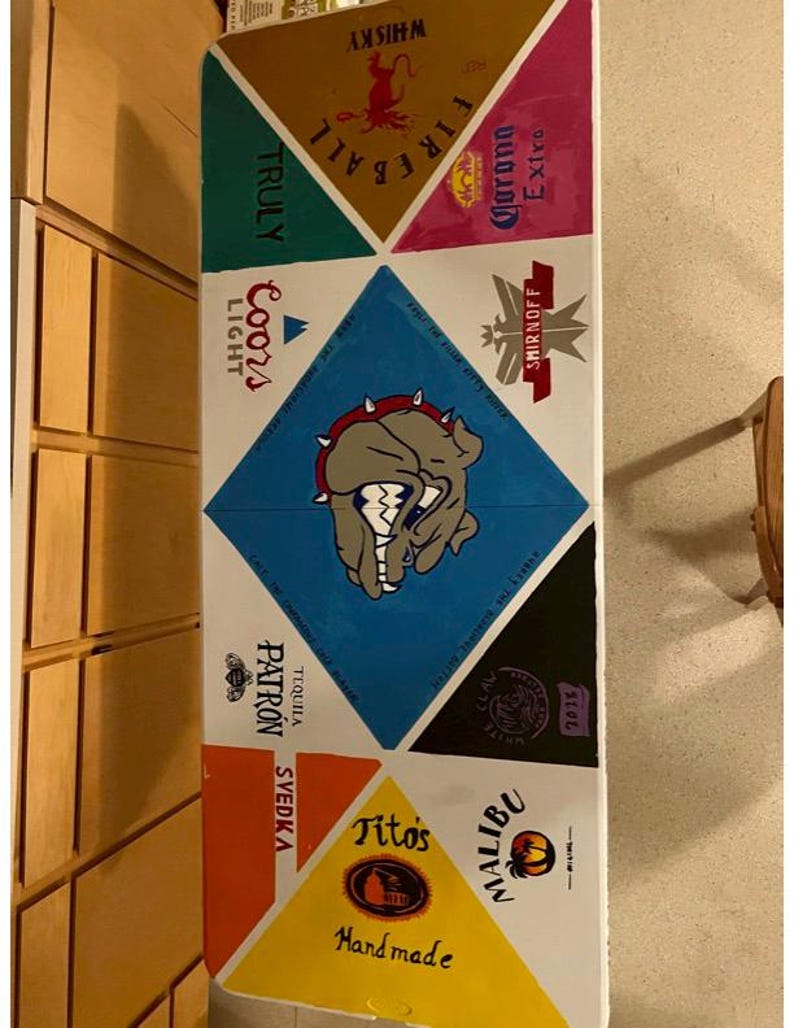 Custom Hand-painted Beer Pong Table: Boho Party & Tailgate Furniture - Etsy