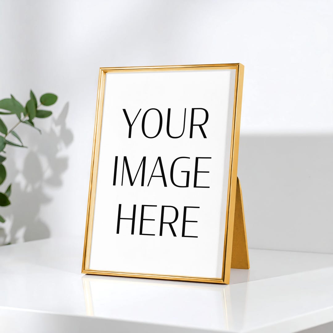 Gold Frame Table Sign Mockup (PSD) Price List Mockup, DIN A Ratio - Etsy