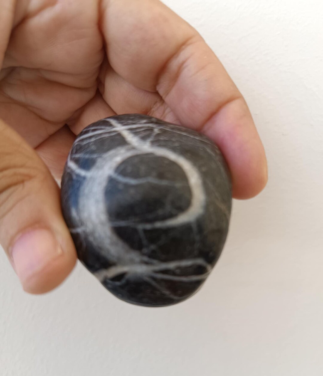 Rare Black Wishing Stone - Zen Stone - Stone With White Lines - Beach ...