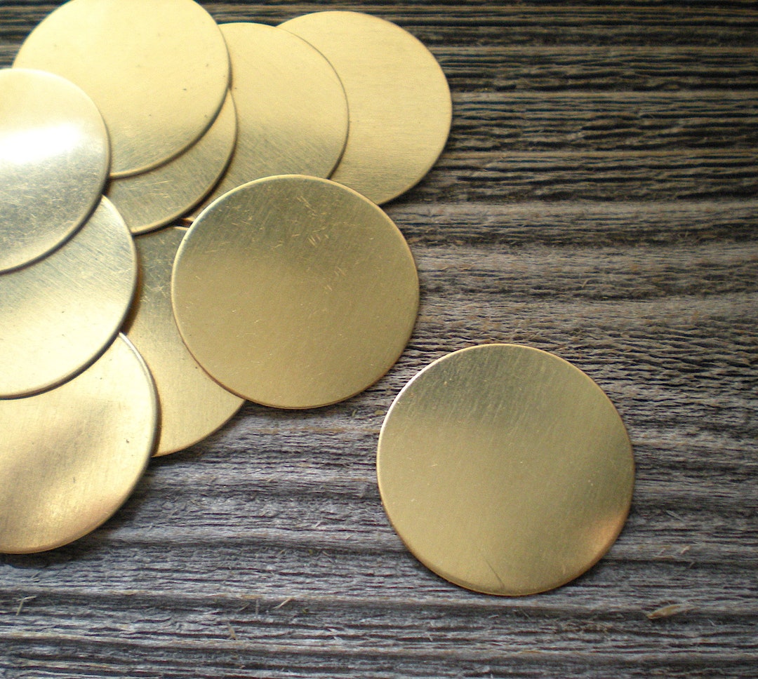 12 Flat Round Brass Discs/ Stamping Blanks 1 - Etsy