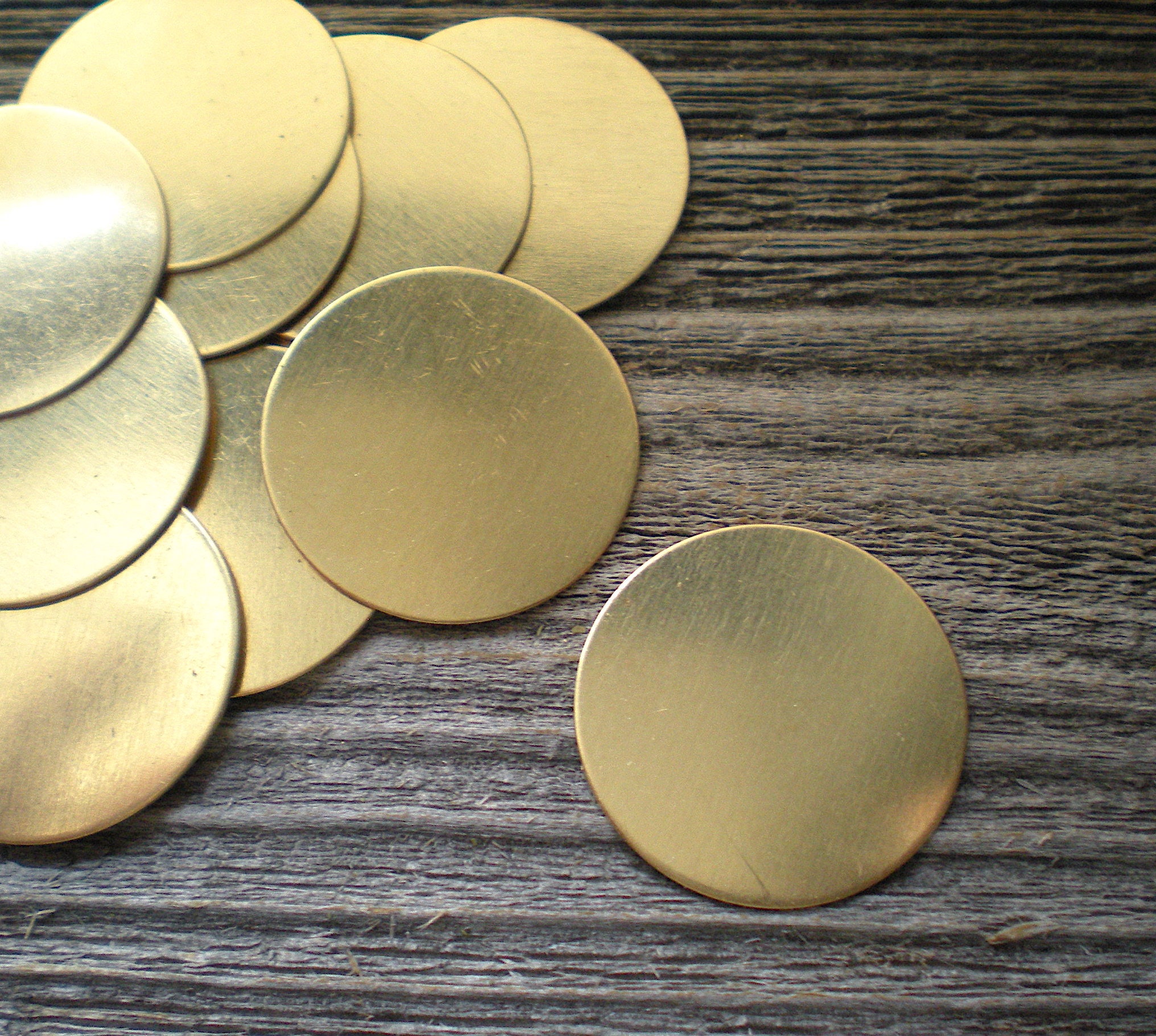 12 Flat Round Brass Discs/ Stamping Blanks 1 ZA107 - Etsy