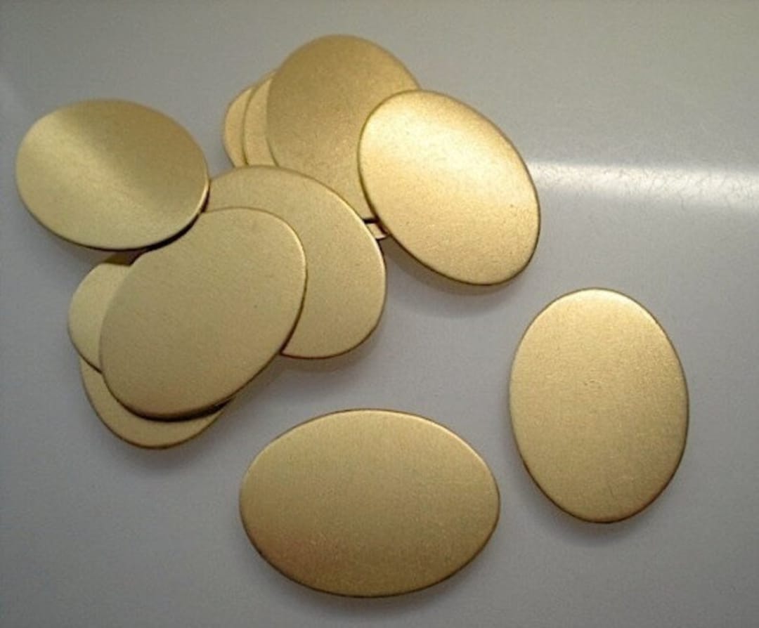 12 Small Flat Brass Oval Discs/stamping Blanks ZA510 - Etsy