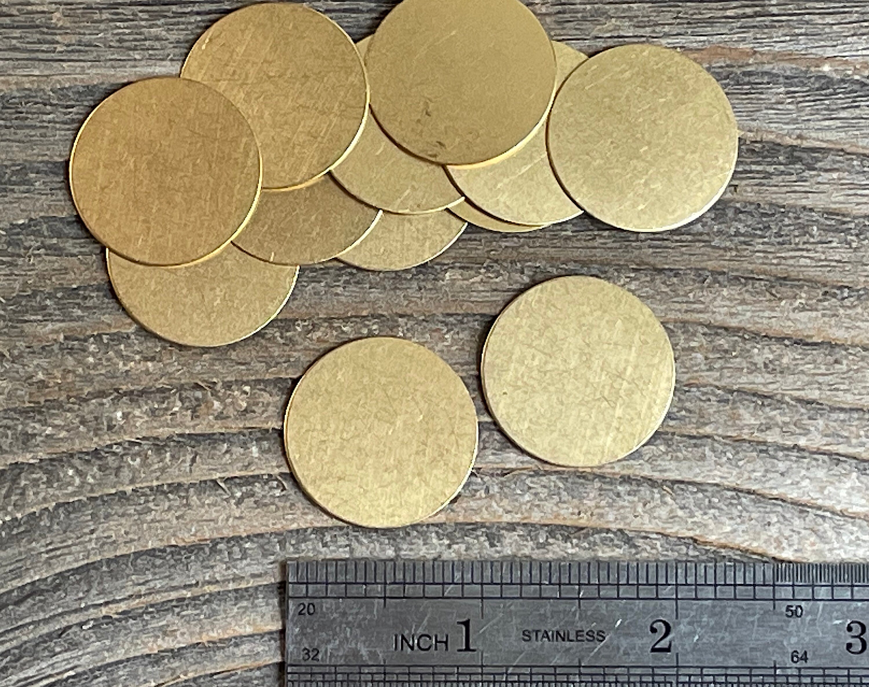 12 flat round brass discs/ stamping blanks 1 | Etsy