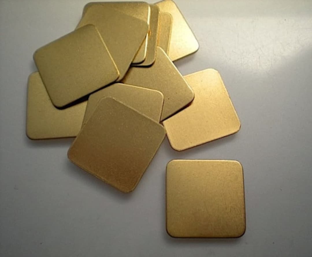 12 Flat Brass Square Stamping Blanks, 3/4" ZA205 - Etsy