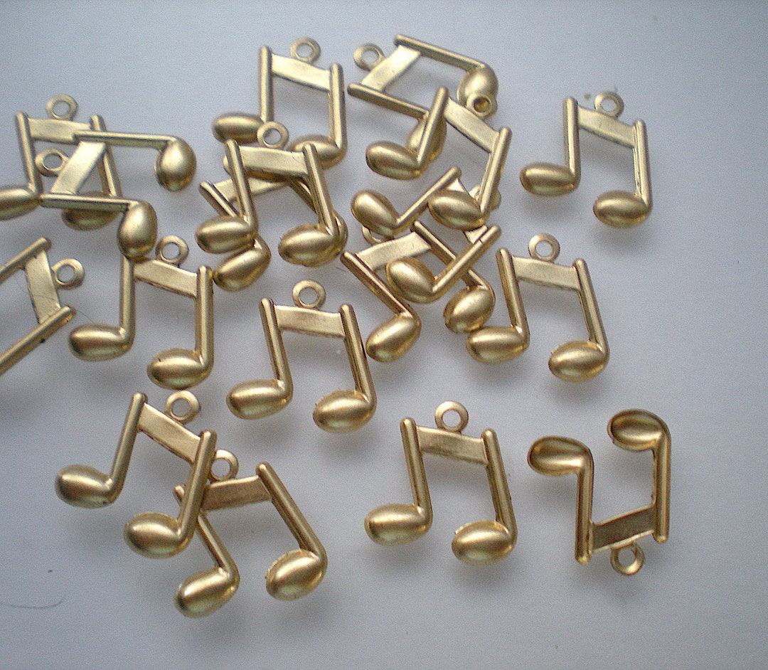 18 Tiny Brass Musical Note Charms ZJ088 - Etsy