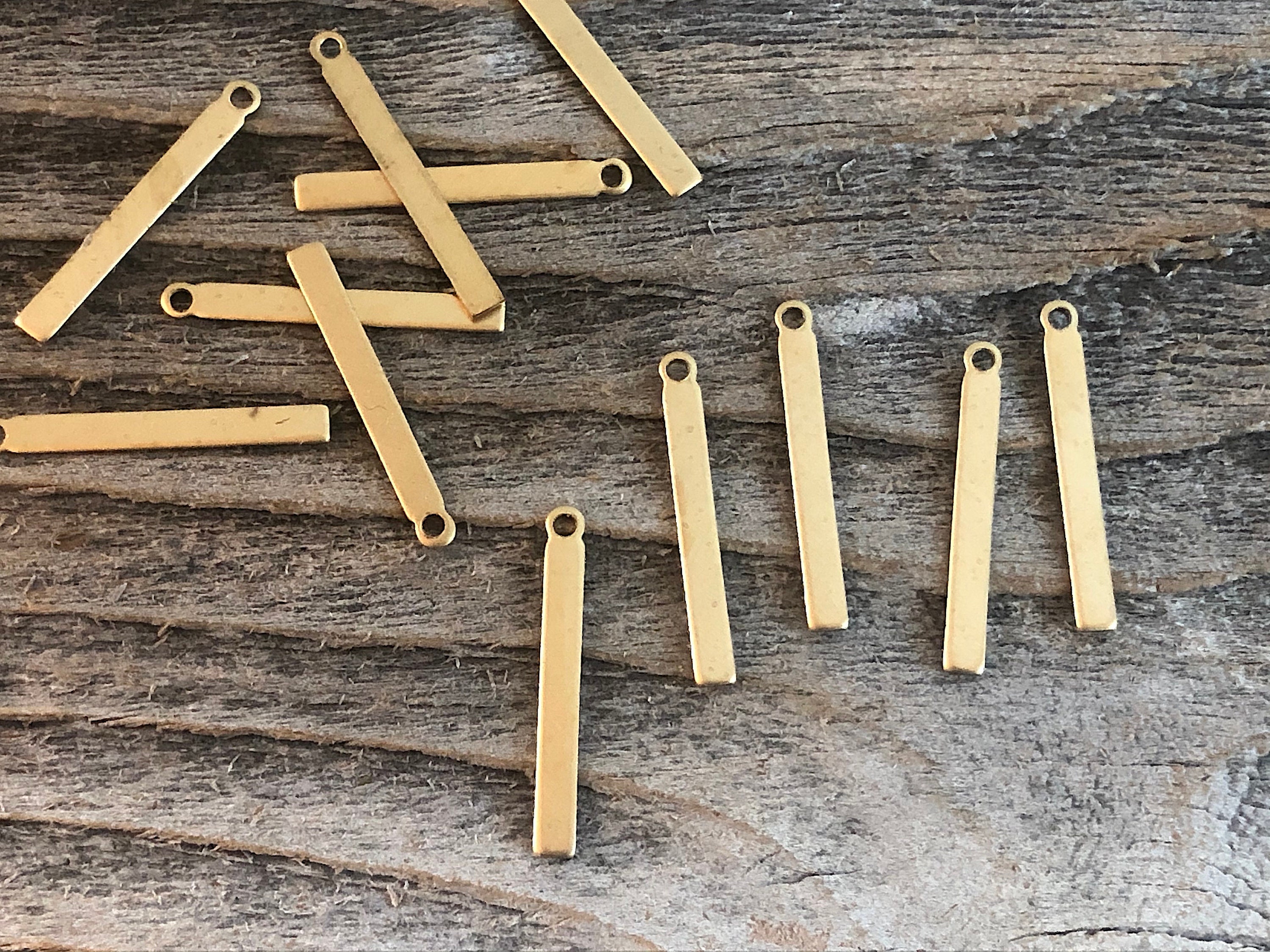 18 Extra Skinny LONG Flat Rectangle Drops/stamping Blanks - Etsy