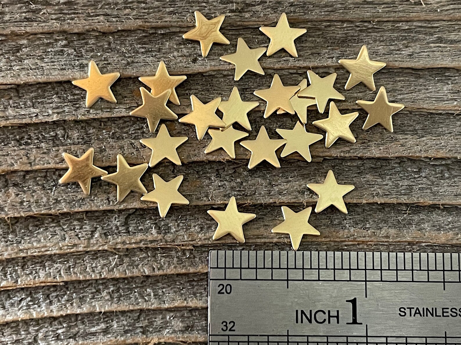 24 Tiny Flat Brass Star Stampings 5/16 | Etsy