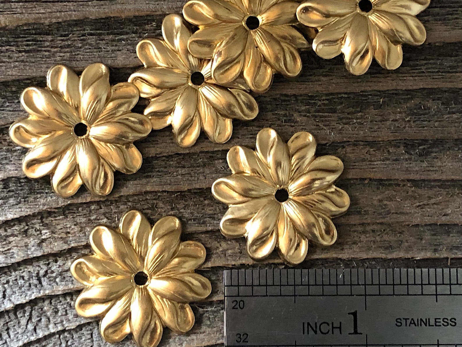 12 Brass Flower Mirror Rosettes ZC140 - Etsy