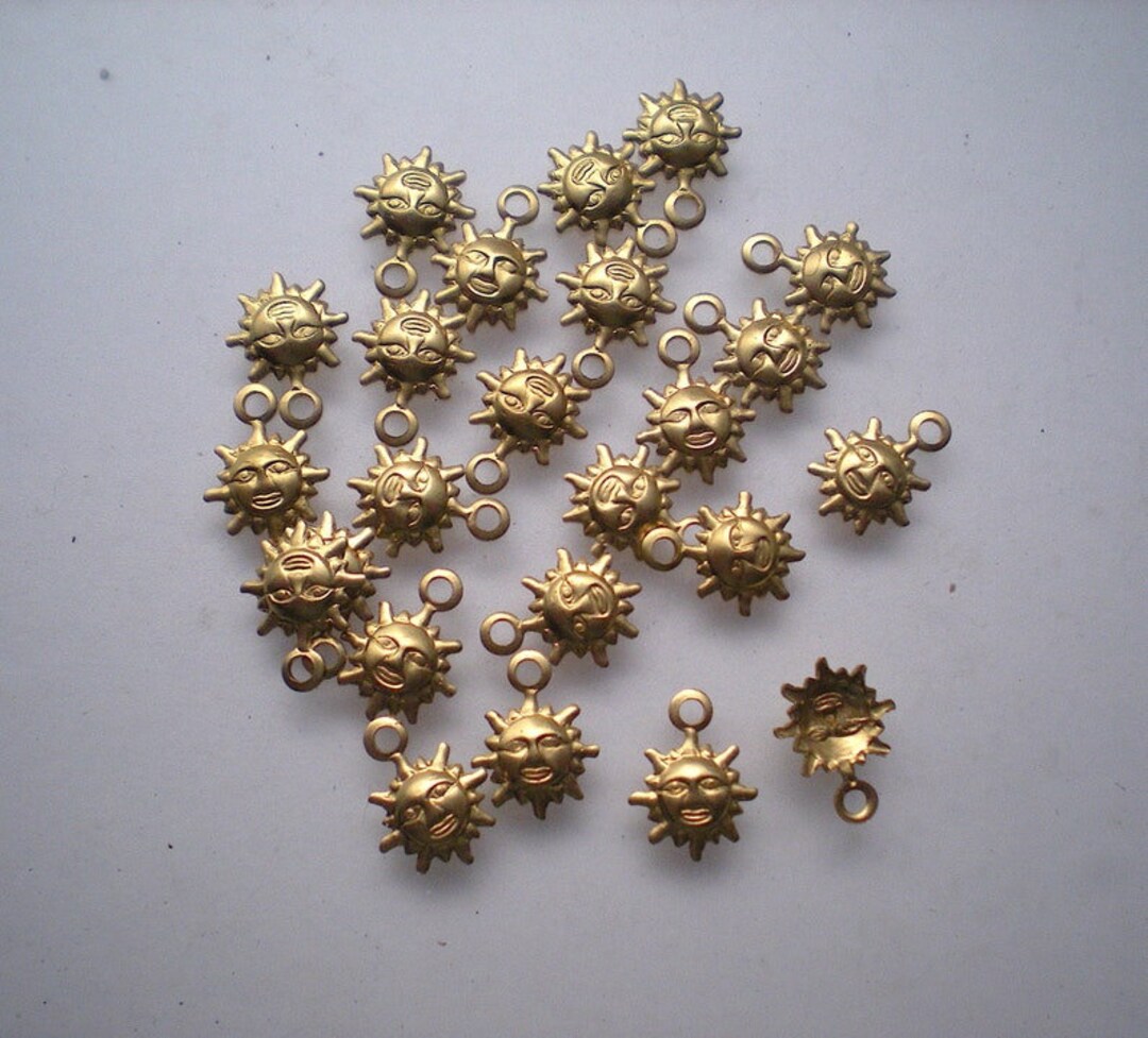 24 Teeny Tiny Brass Sun Charms ZB108 - Etsy