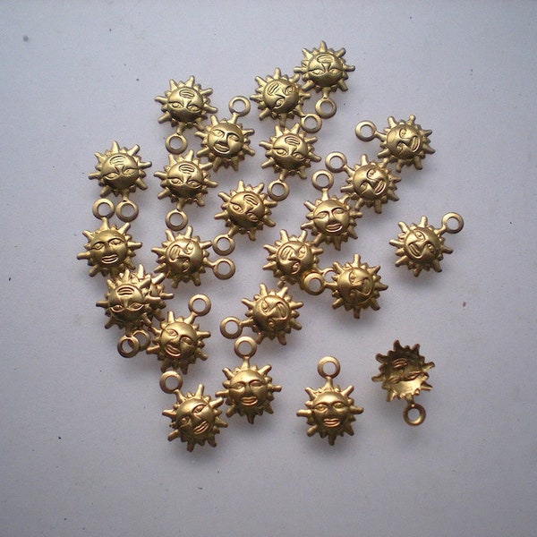 Brass Sun Charm - Etsy