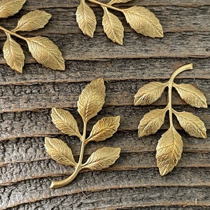 6 Brass Leaf Sprays ZD419 - Etsy
