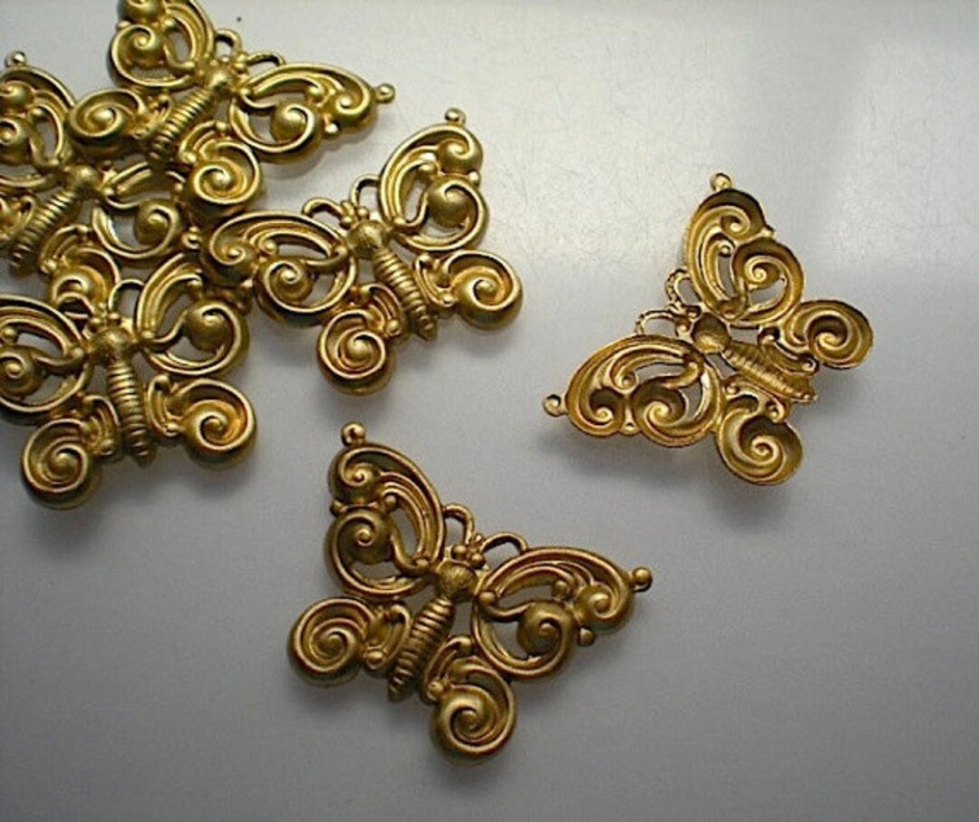 6 Filigree Medium Butterfly Stampings ZF377 - Etsy