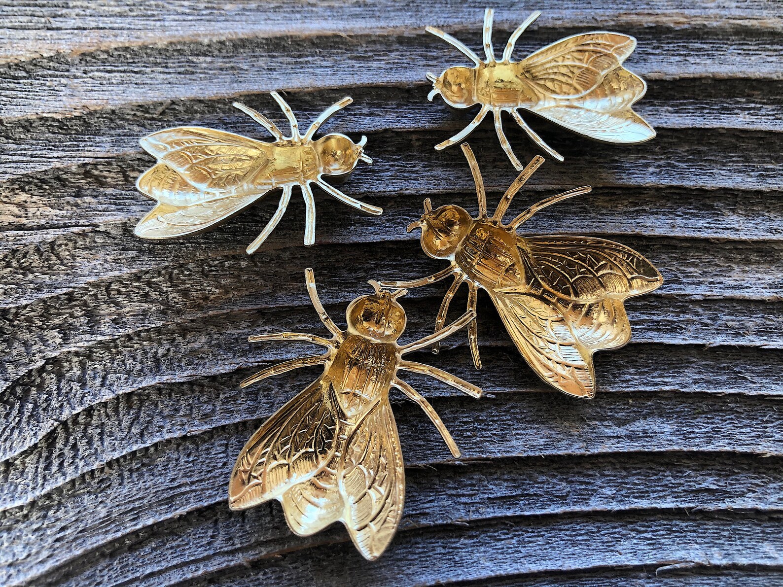 6 Large Brass Flying Insect Stampings ZF507 - Etsy