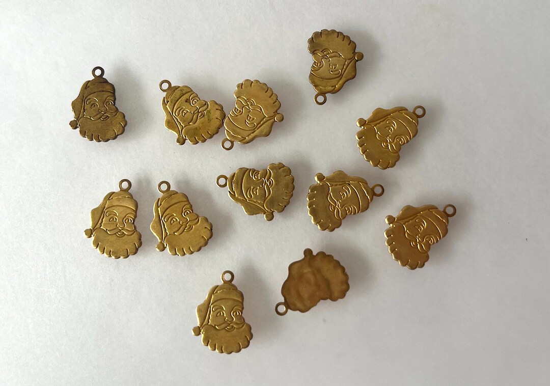 12 Small Brass Santa Claus Charms ZI198 - Etsy