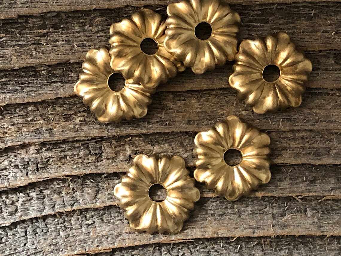 12 Brass Flower Mirror Rosettes ZC144 - Etsy