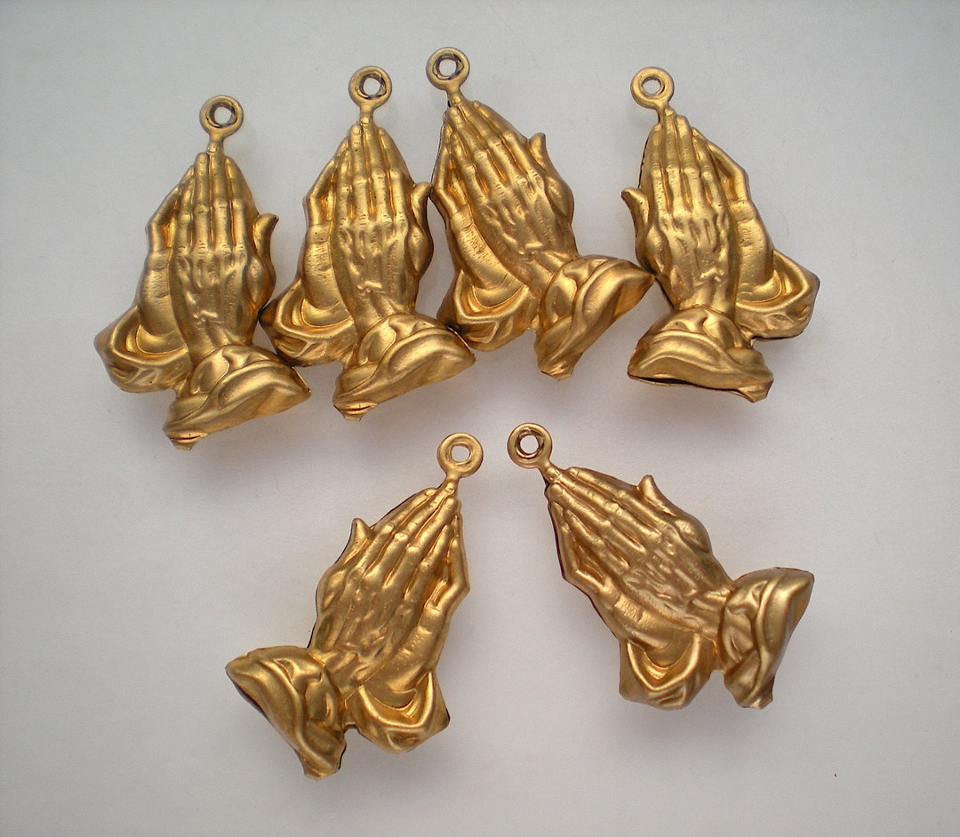 6 Brass 3D Praying Hands Charms ZI181 - Etsy