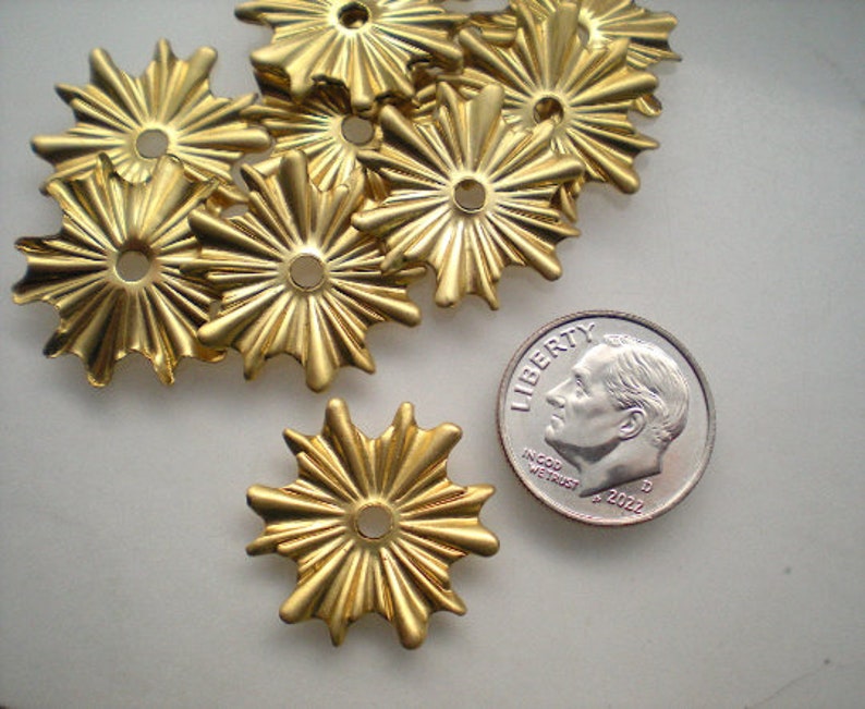 12 Brass Small Mirror Rosettes ZC104 - Etsy