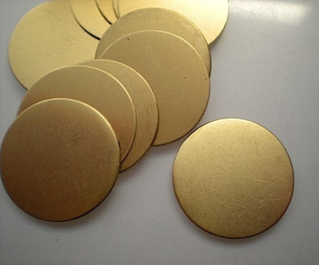 12 Flat Round Brass Discs/ Stamping Blanks, 1” ZA107 - Etsy