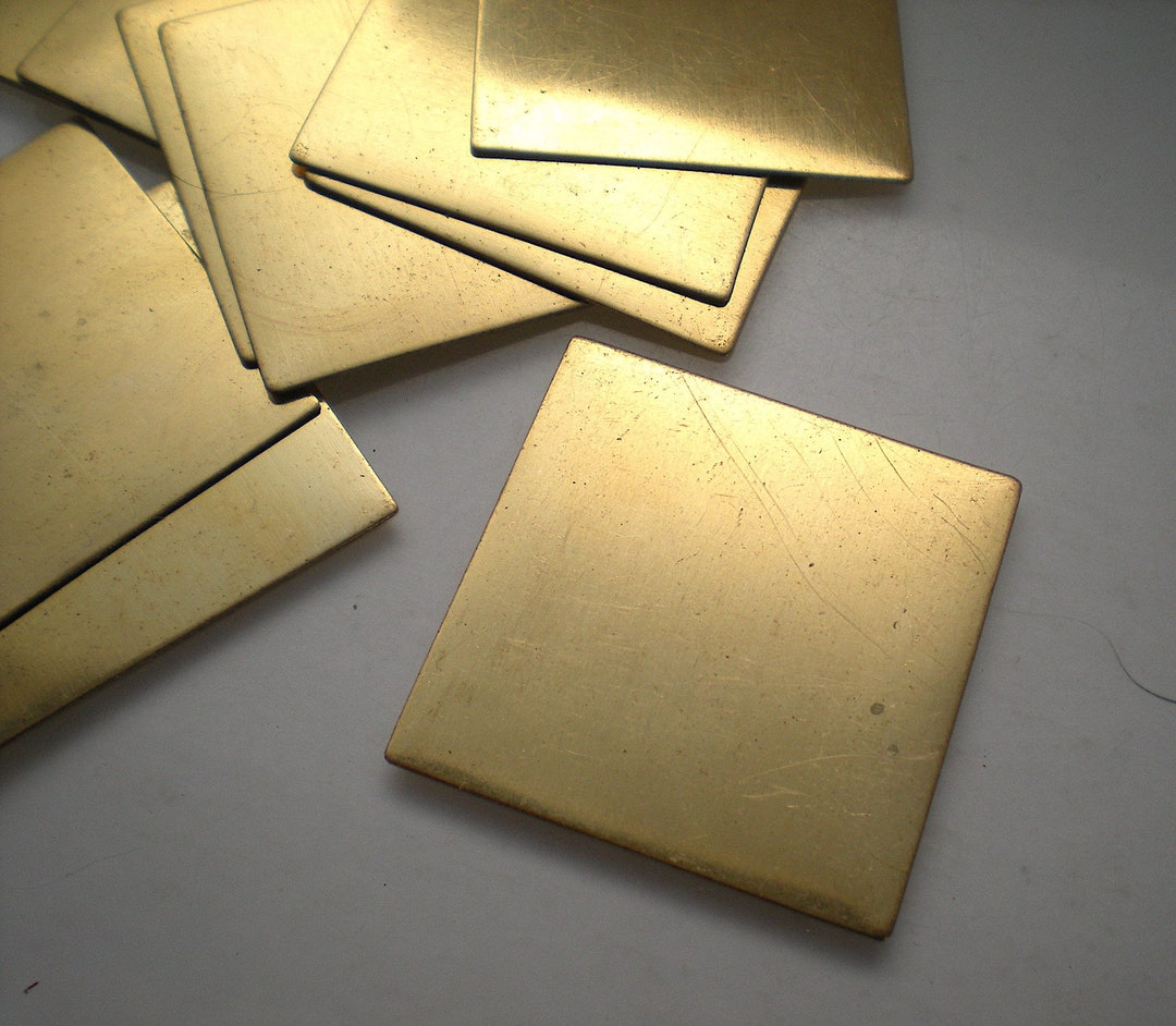 12 Flat Brass Square Stamping Blanks, 1-1/2” ZA201 - Etsy
