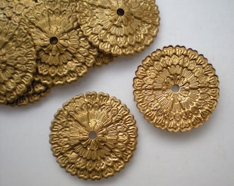 12 Brass Small Mirror Rosettes ZC104 - Etsy