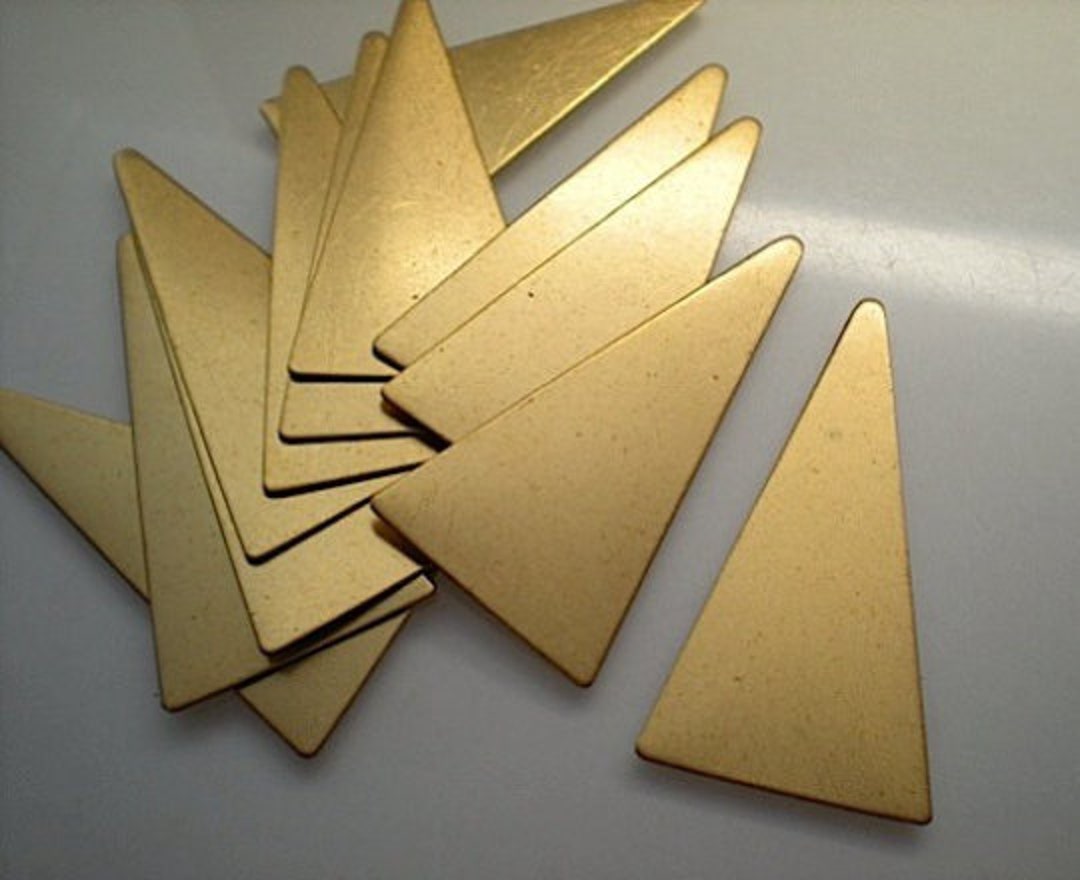 12 Large Flat Brass Tall Triangle Stamping Blanks ZA391 - Etsy