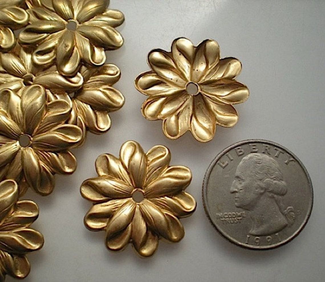12 Brass Flower Mirror Rosettes ZC140 - Etsy