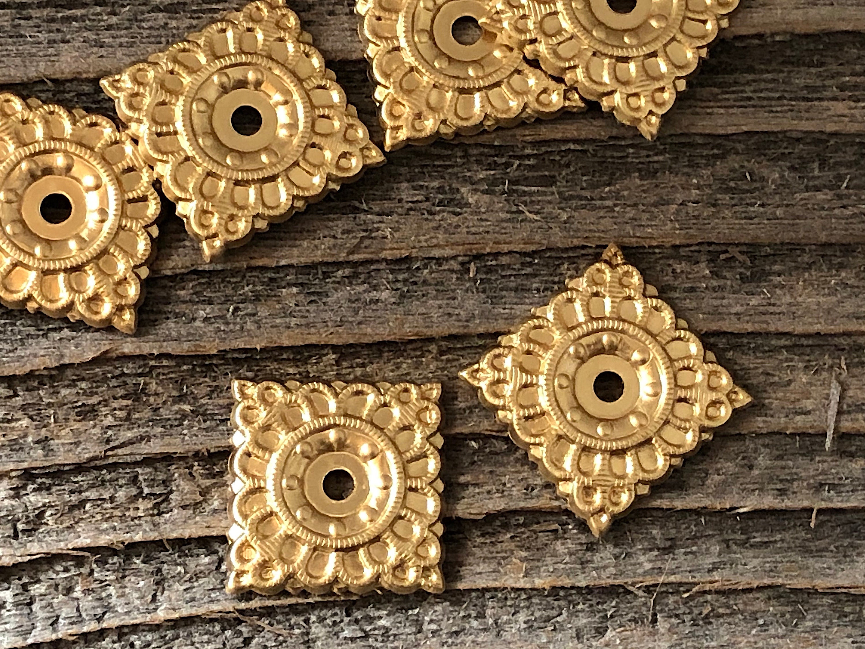 12 Brass Square Mirror Rosettes ZC118 - Etsy
