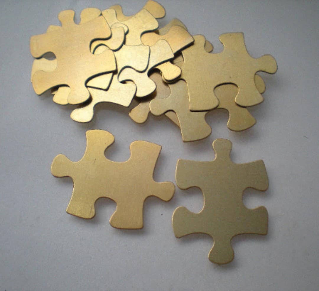 12 Flat Brass Puzzle Piece Stamping Blanks ZH550 - Etsy