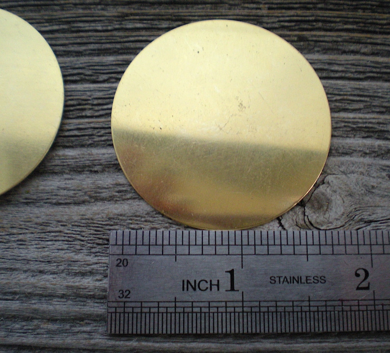 12 Flat Round Brass Discs/ 1-3/4" Stamping Blanks ZA104 - Etsy