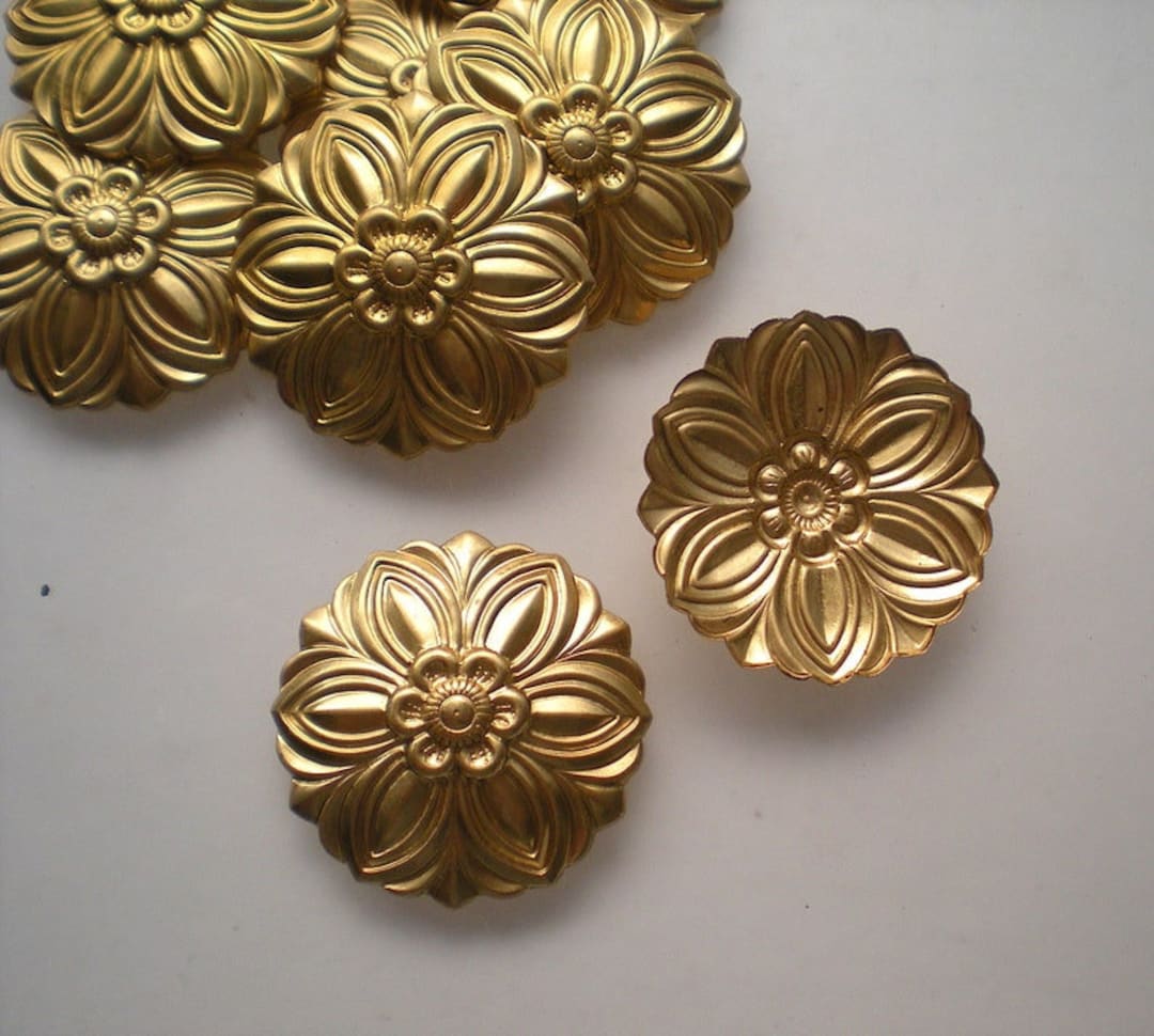 12 Brass “no-hole" Mirror Rosettes ZC159 - Etsy