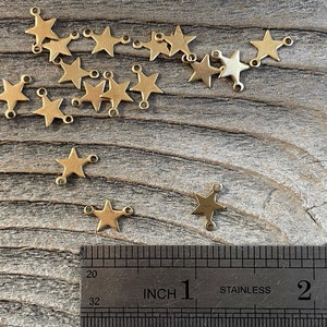 18 Tiny Flat Brass Star Connectors - Etsy